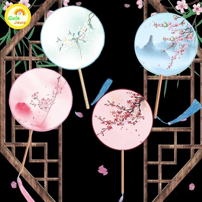 Jual Kipas Sutra Klasik Bulat Kado Souvenir Kipas Photo Prop Murah ...