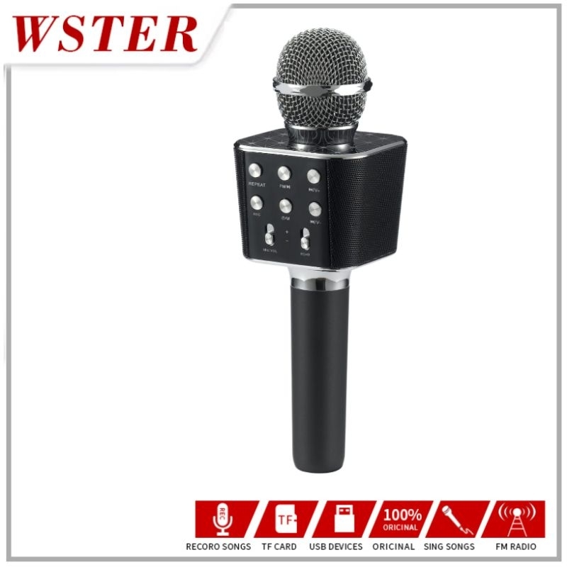 Jual WSTER Original Mic Karaoke microphone Bluetooth wireless WS-1688 | Shopee Indonesia