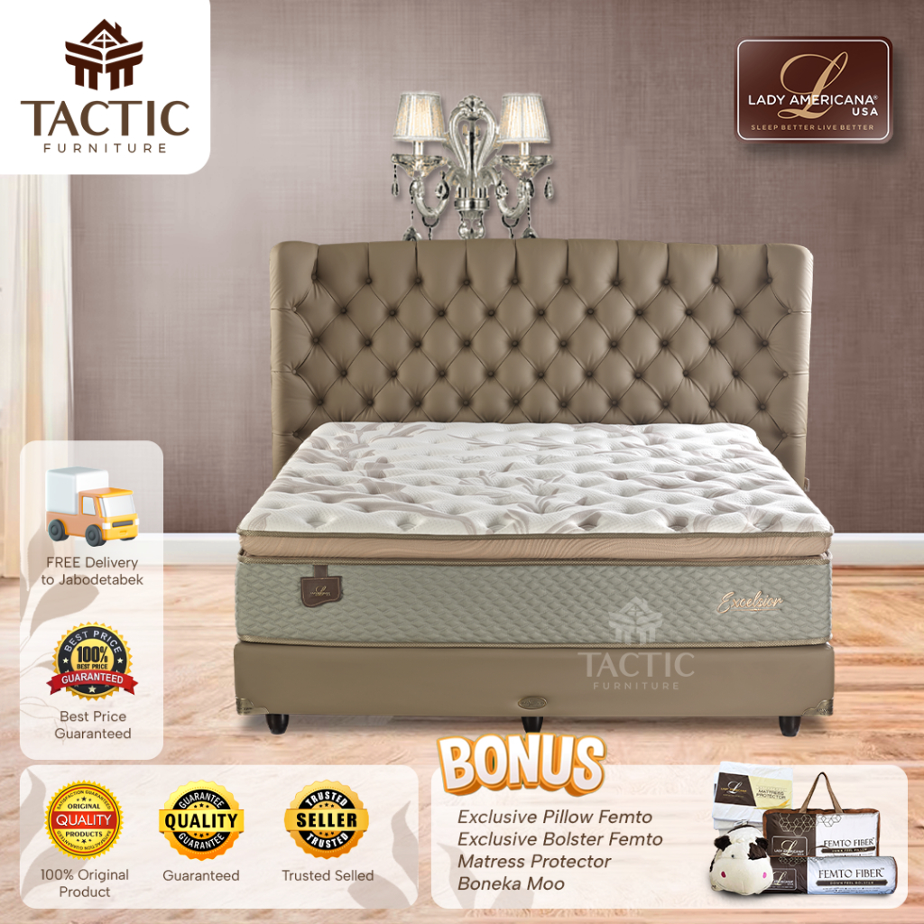 Jual LADY AMERICANA SPRINGBED EXCELSIOR ( Full set ) | Shopee Indonesia