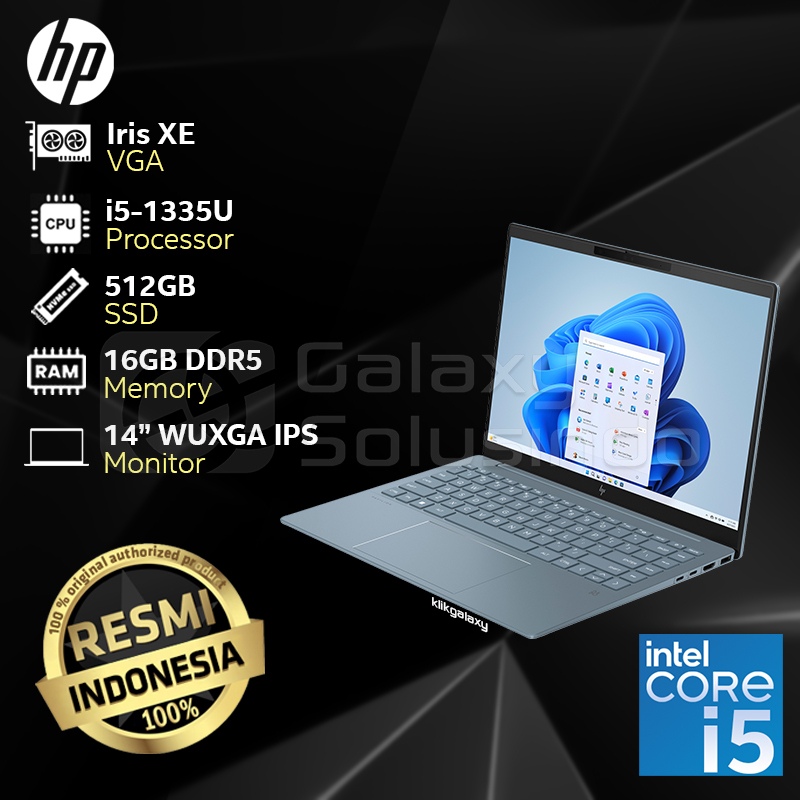Jual HP PAVILION PLUS 14-EW0021TU - Core i5 1335U 512GB SSD 16GB RAM Intel Iris XE - Blue ...