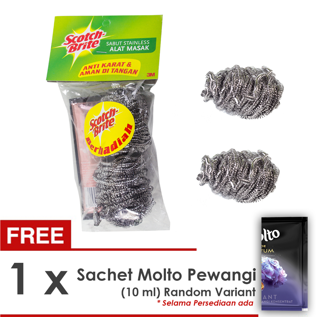 Jual OCA 3M Scotch Brite 2 pcs Sabut Stainless Sabut Kawat Cuci Piring ...