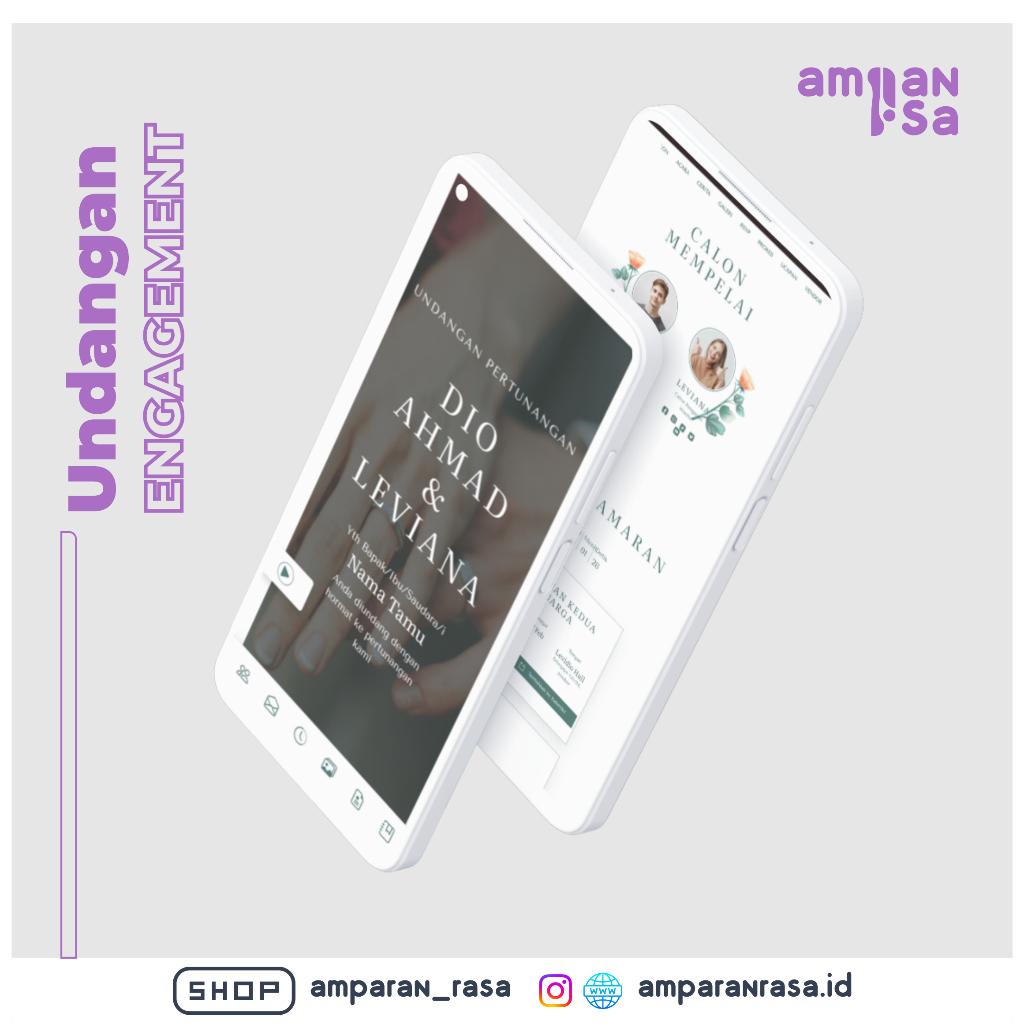Jual Undangan Digital Tema Engagement, Undanan Pernikahan Online ...