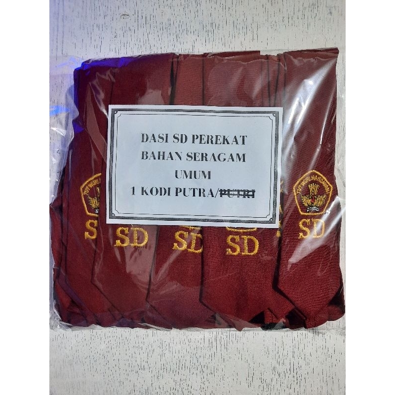 Jual Dasi Sekolah SD SMP SMA SMK PRAMUKA Seragam Sekolah Bordir Karet ...