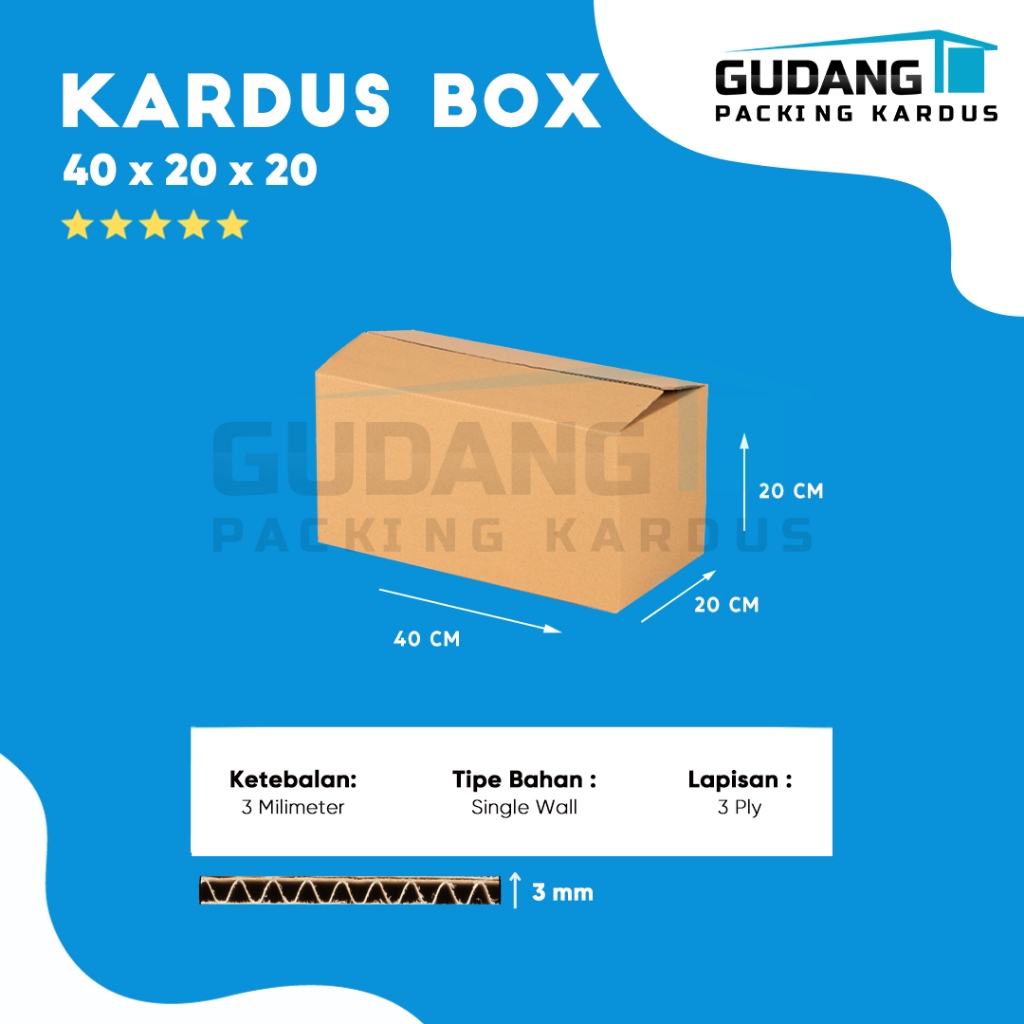 Jual Packing Kardus Karton Box Pindahan 40cm x 20cm x 20cm Box Polos ...