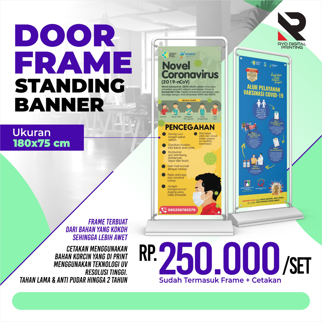 Jual Standing Doorframe Door frame Banner Benner 80x180 cm | Shopee ...