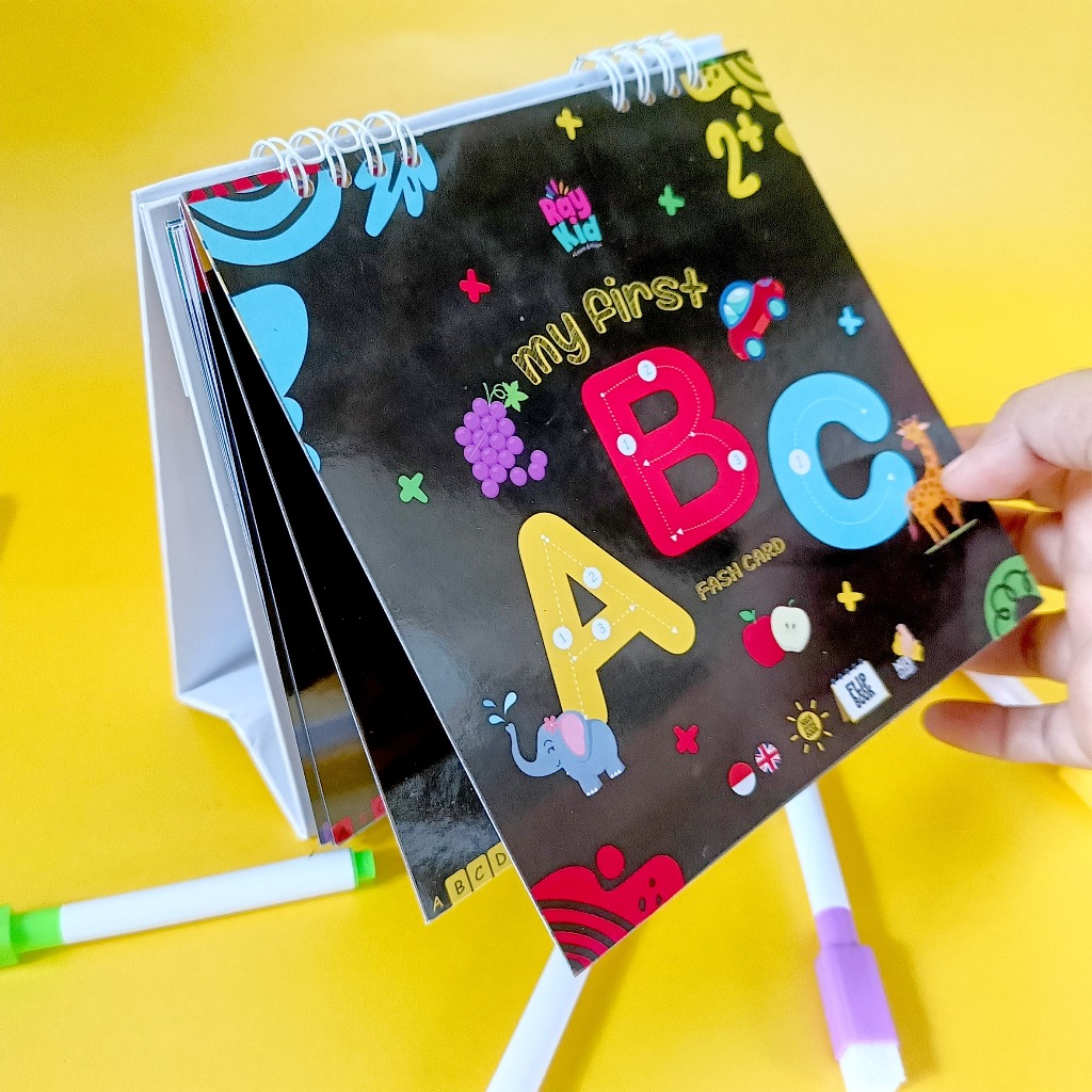 Jual flash card edukasi anak my first abc high contrast flip book ...