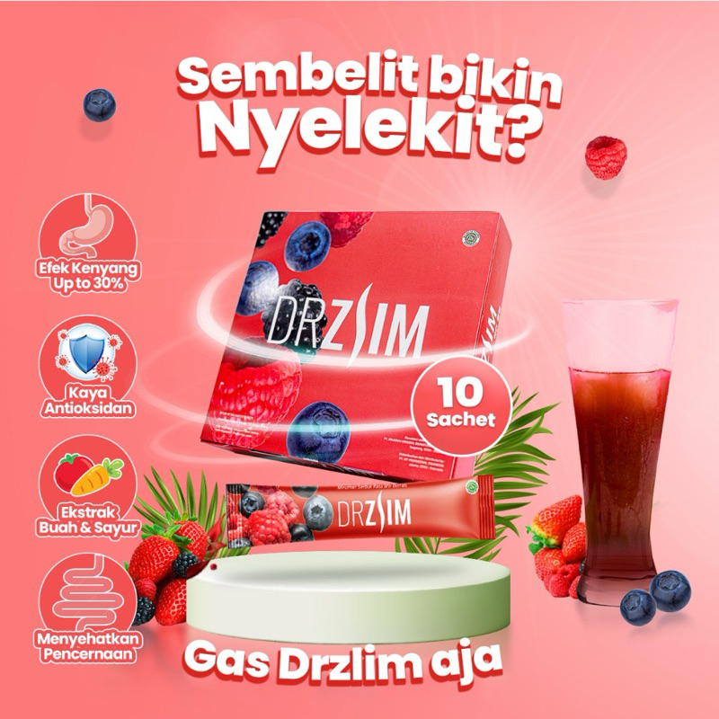Jual Drzlim Minuman Diet Serat Fiber Slim Suplemen Detox Pelangsing penurun berat badan ready ...