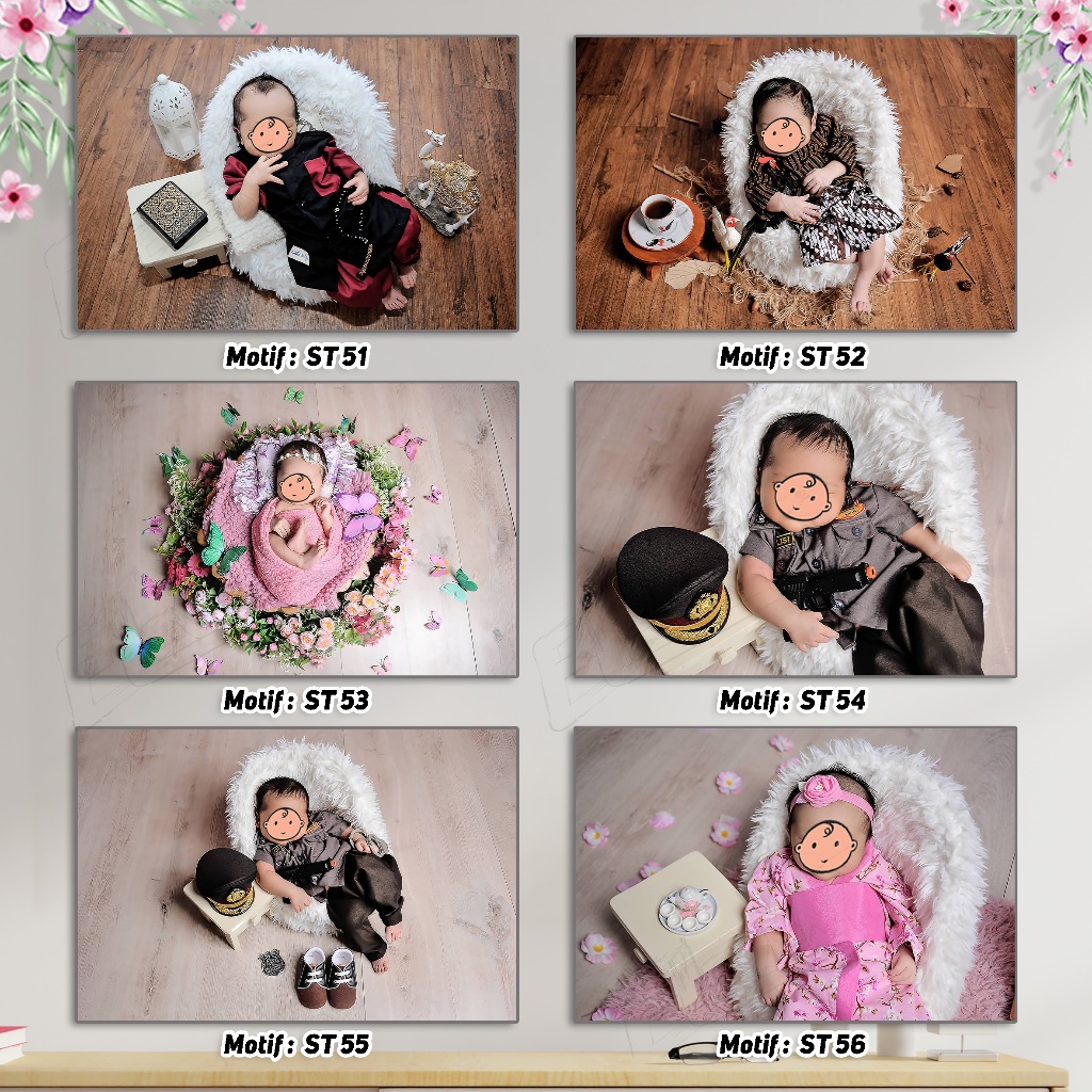 Jual Cetak + Bingkai / Papan MDF Photoshoot Bayi Ala Studio NewBorn ...