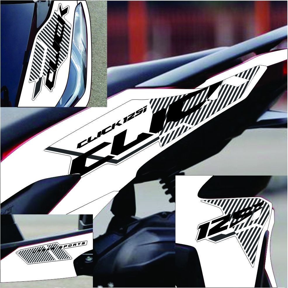 Jual striping click 125i vario gen 1 body putih | Shopee Indonesia