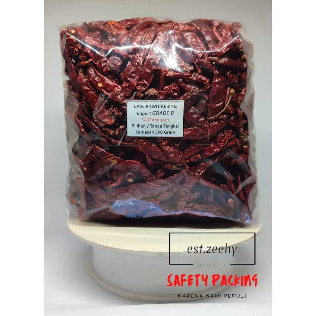 Jual CABE KERING RAWIT TEJA TANPA TANGKAI UTUH GRADE B - KEMASAN 500 GR ...