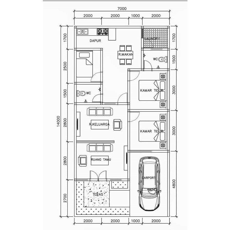 Jual Jasa Desain Denah Rumah [TERMURAH] Tinggal, Kost-kostan, Ruko ...