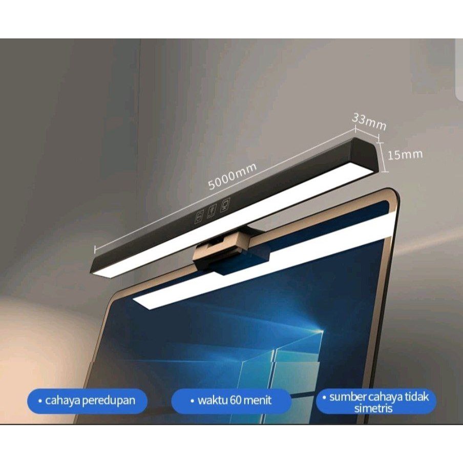 Jual Lampu LED Monitor Light Bar Reading 3 Color Mode Clip Hanging Lamp ...