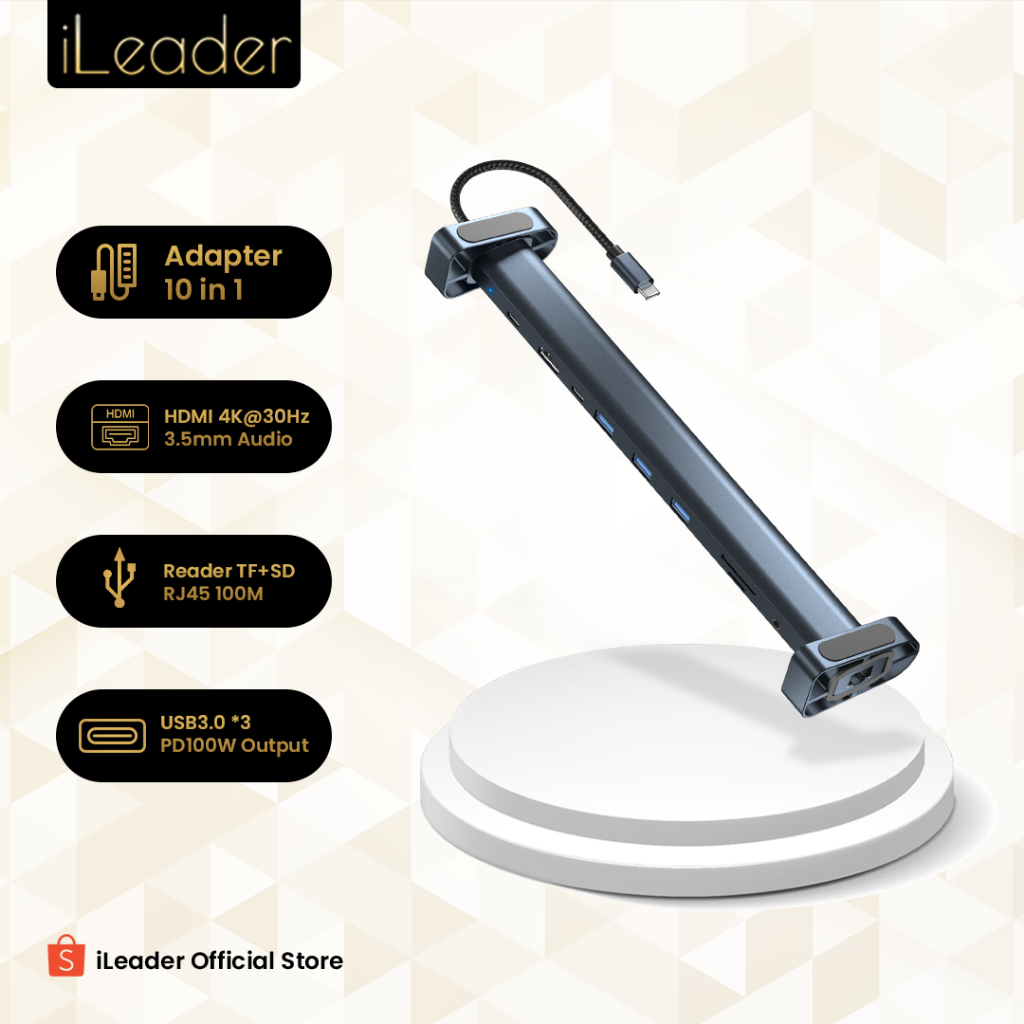 Jual iLeader Type-C Docking Station With 10 Ports Fast Multifunctional ...