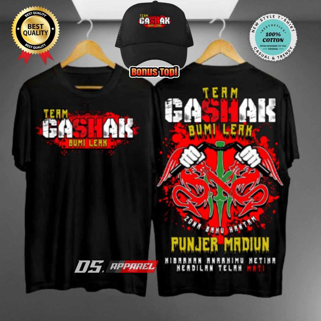 Jual KAOS TEAM GASHAK BUMI LEAK PUNJER MADIUN BAHAN KATUN (READY UKURAN ...