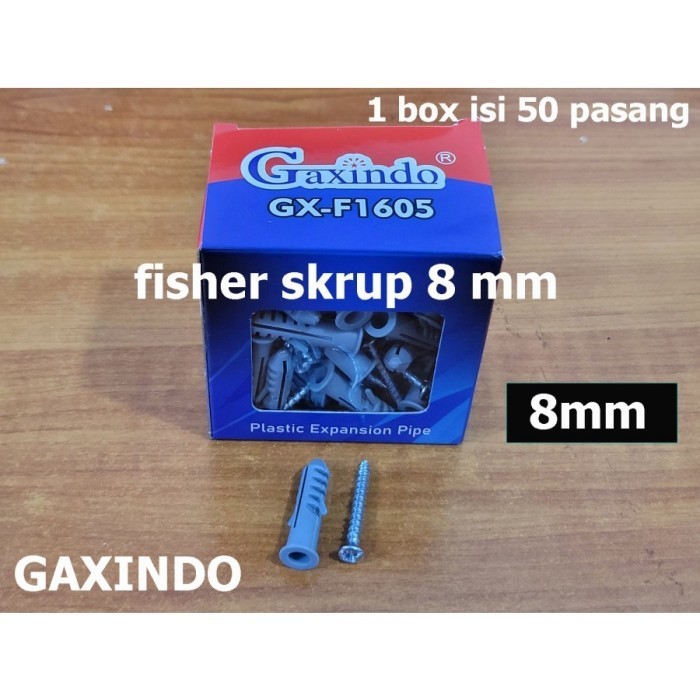 Jual Baut 8mm + Fisher S8 SET Gaxindo GX-F1605 plastik expansion pipe ...