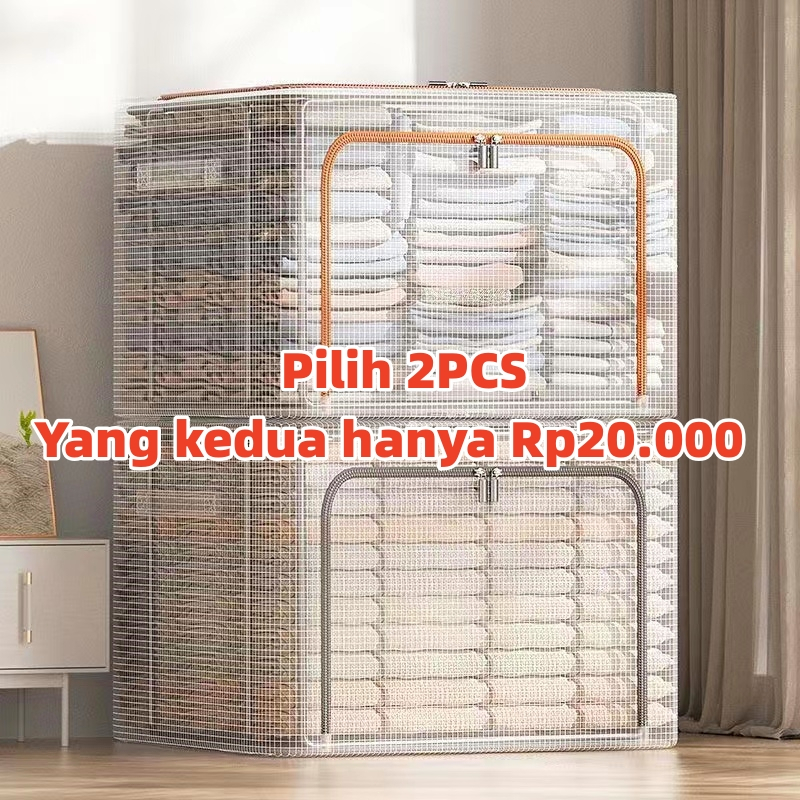 Jual Kotak Penyimpanan 66L 110L Storage Box Organizer Besar Lipat Transparant Large Box Storage ...