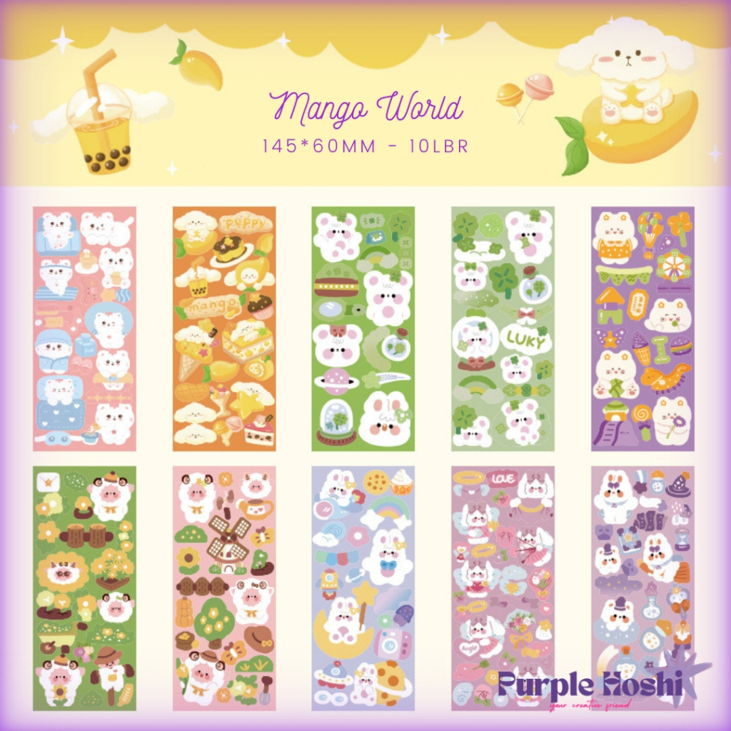 Jual Purple Hoshi Sticker 10 Lembar Fourth Series Lucu Cartoon Kids ...
