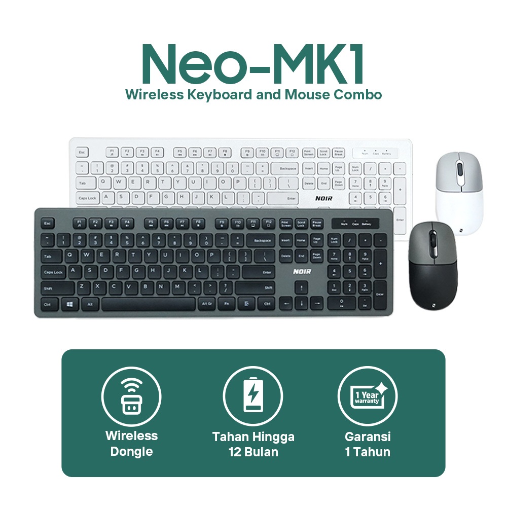 Jual Noir Neo MK1 Wireless Combo Keyboard & Mouse | Shopee Indonesia