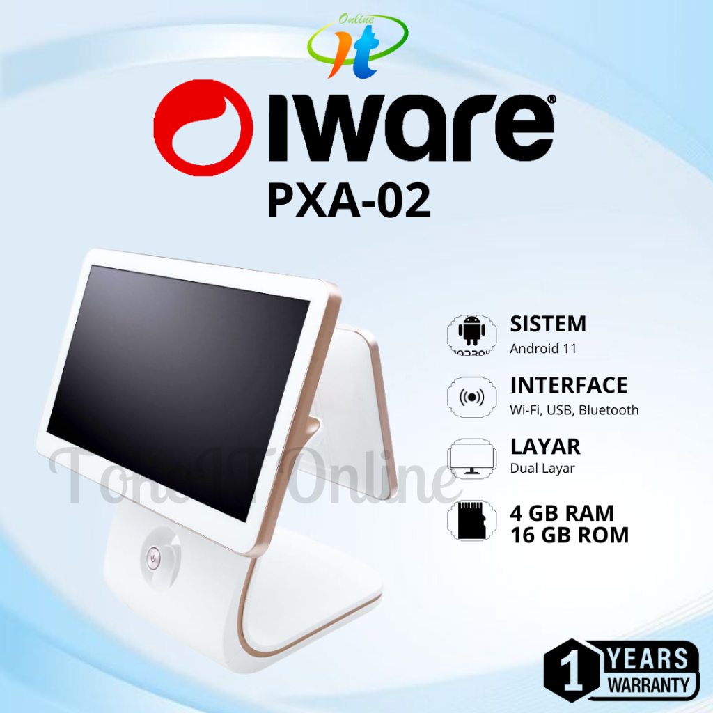 Jual Iware Pos All In One Mesin Kasir Android 11 PXA-P2 4/64GB Dual ...