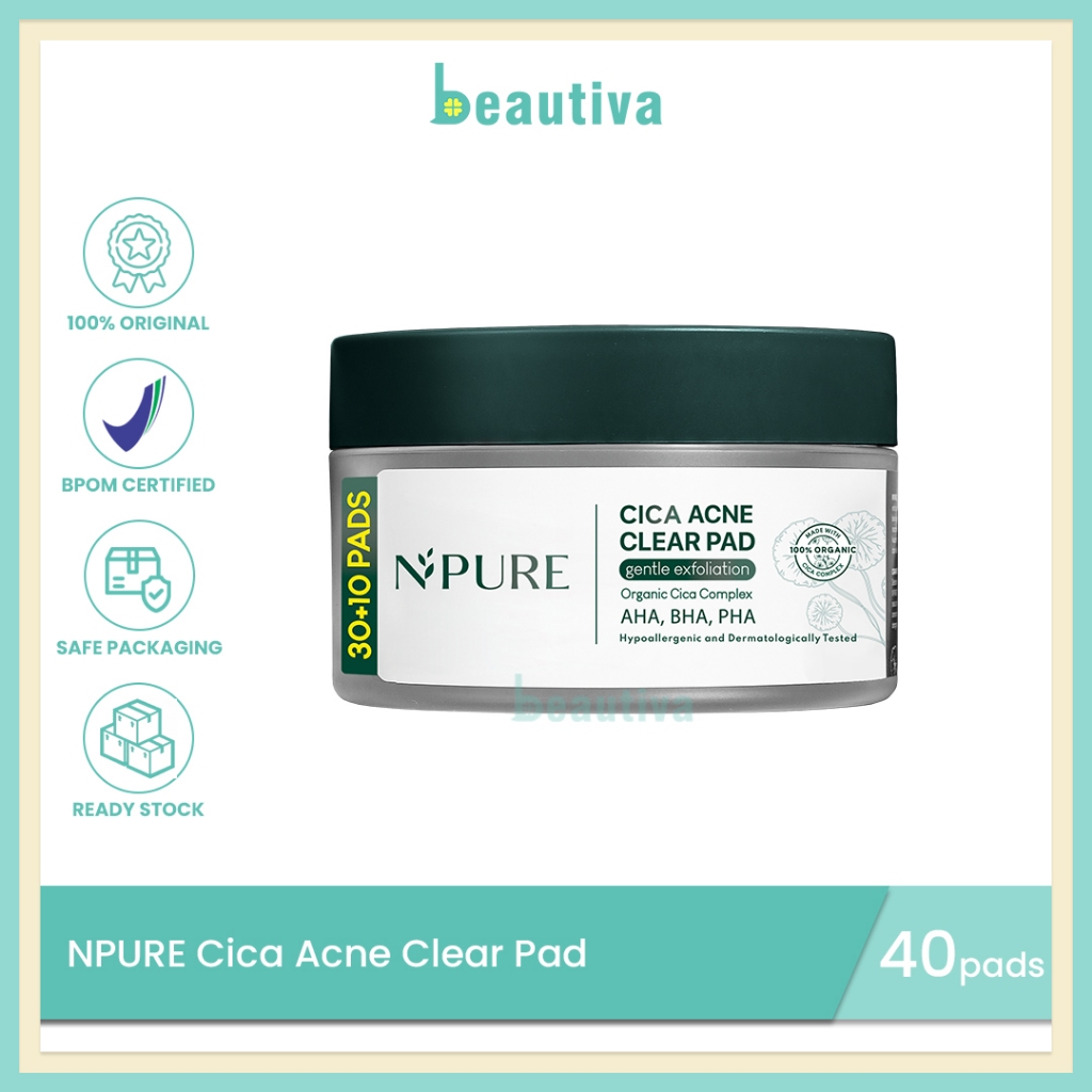 Jual NPURE Cica Acne Clear Pad 40 Pads | Shopee Indonesia