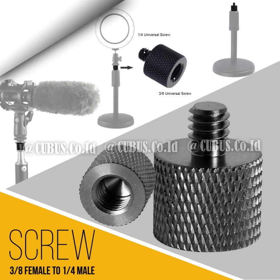 Jual Converter Screw Metal 3/8" Female To 1/4" Male For Camera ...