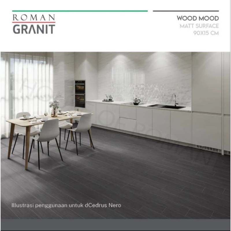 Jual Roman Granit GT912242R dCedrus Nero 90x15 / granit lantai kayu ...