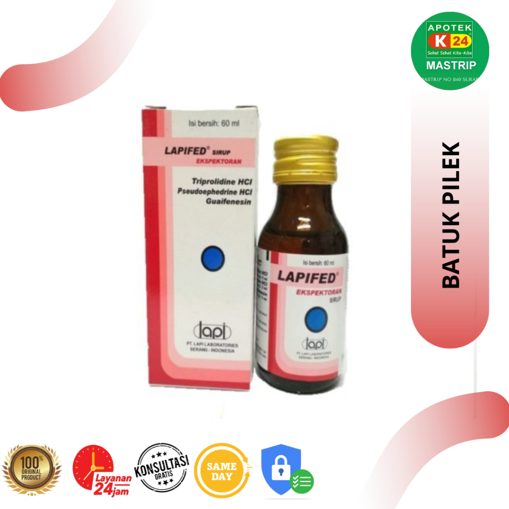 Jual Lapifed Ekspektoran Sirup / Batuk Berdahak Pilek / Diatas 6 Tahun ...