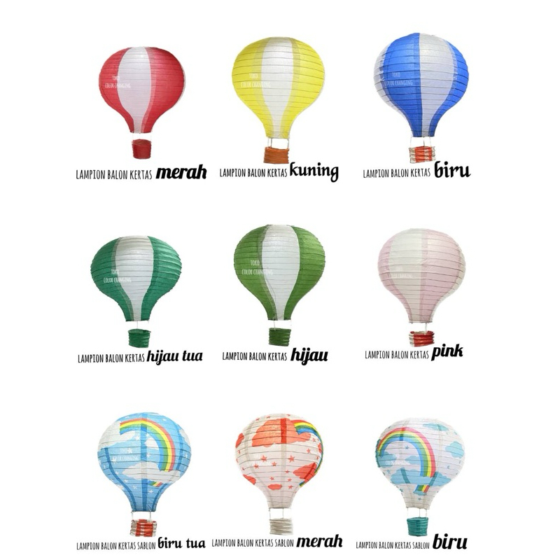 Jual lampion balon 30 cm / hot balloon air paper lantern hiasan ...