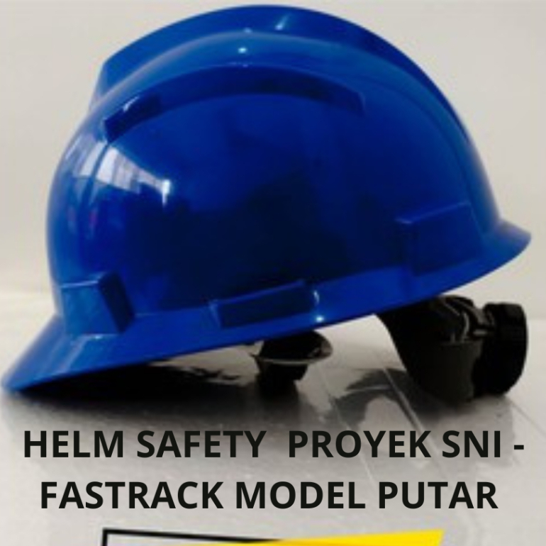 Jual HELM PROYEK BIRU DALAMAN PUTAR/BLUE SAFETY HELMET FAST TRACK ...