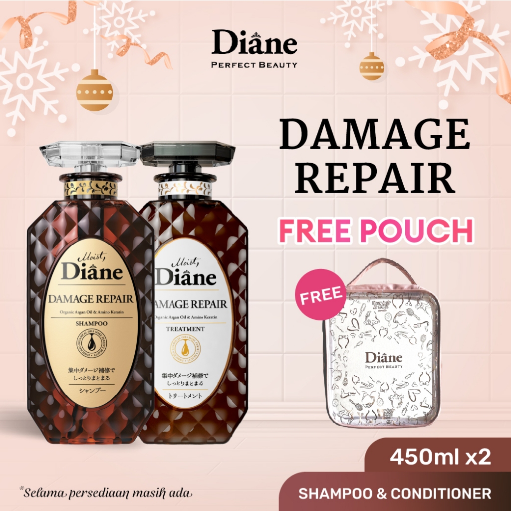 Jual Moist Diane DAMAGE REPAIR Shampoo + Treatment 450ml (Made In Japan ...