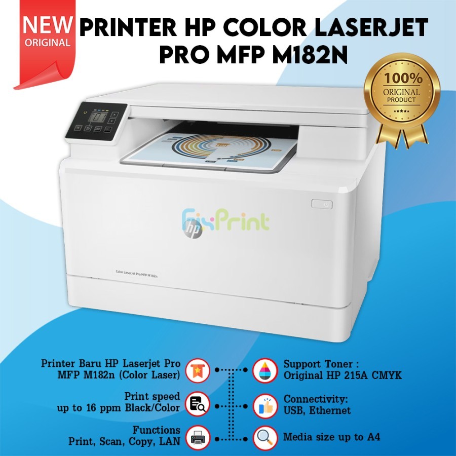 Jual Printer Color LaserJet Pro MFP M182n 182n M 182 n Garansi Resmi ...