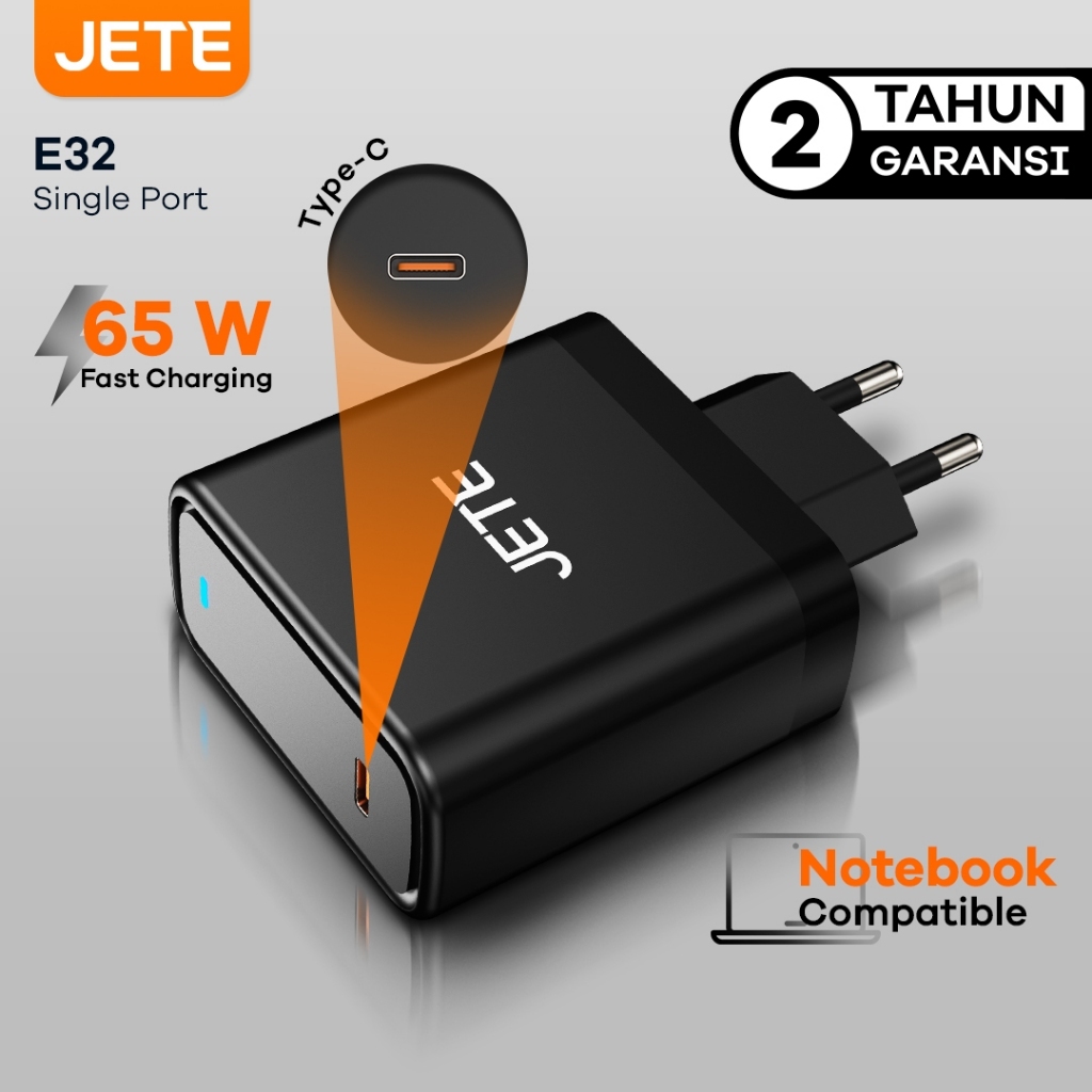 Jual Charger Hp Fast Charger Type C 65W JETE E32 - Garansi 2 Tahun ...