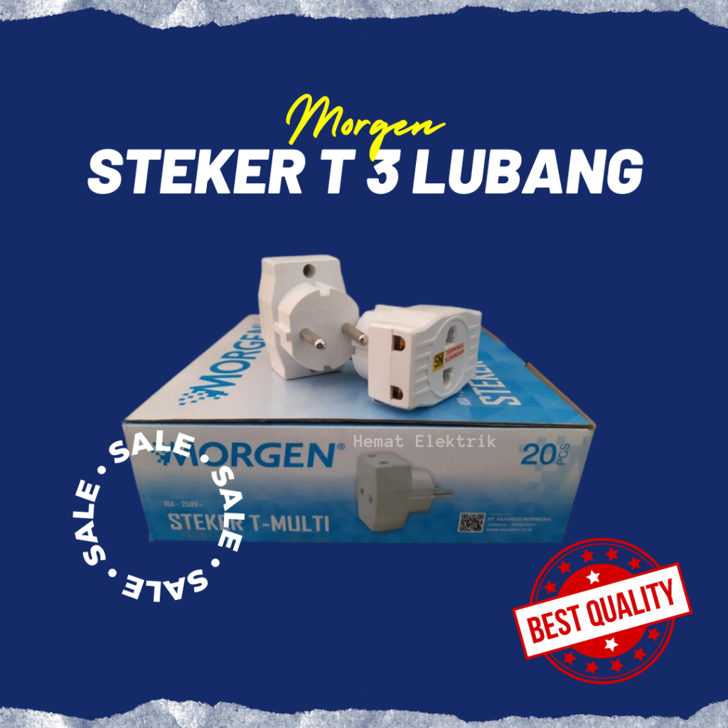 Jual Terminal Listrik Colokan 3 Lubang Steker T Morgen Stop Kontak ...