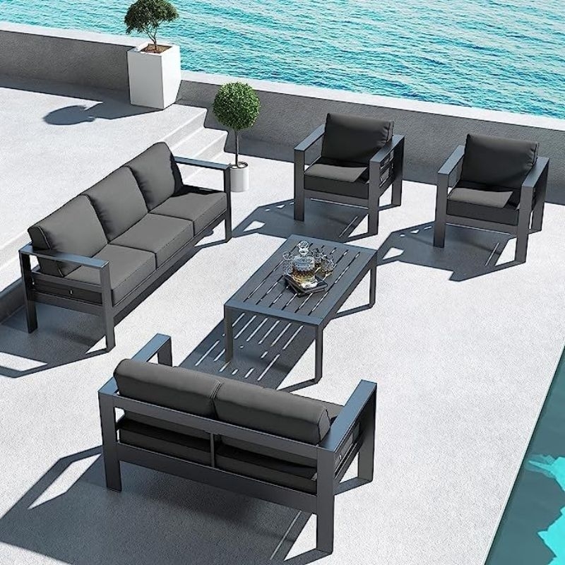 Jual SET KURSI SOFA BESI OUTDOOR MINIMALIS MODERN | Shopee Indonesia