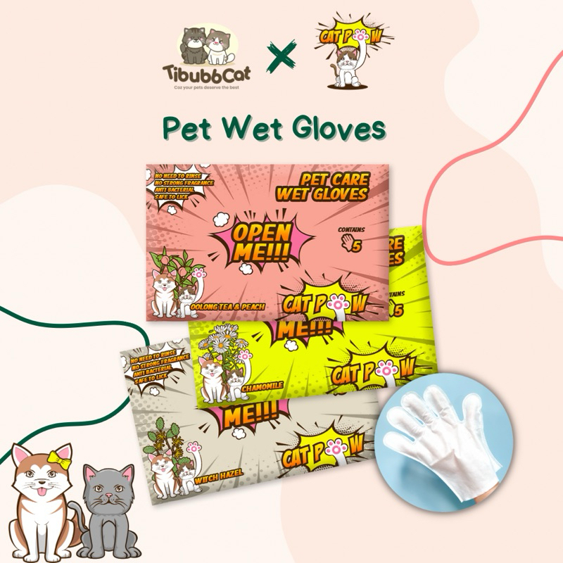Jual CATPOW Pet Wet Gloves Mandi Tanpa Air Kucing dan Anjing Anti Reog ...