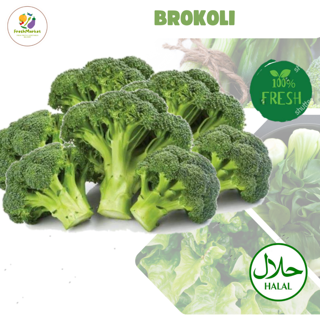 Jual Brokoli Hijau Segar 500 Gram Freshmarketlampung | Shopee Indonesia