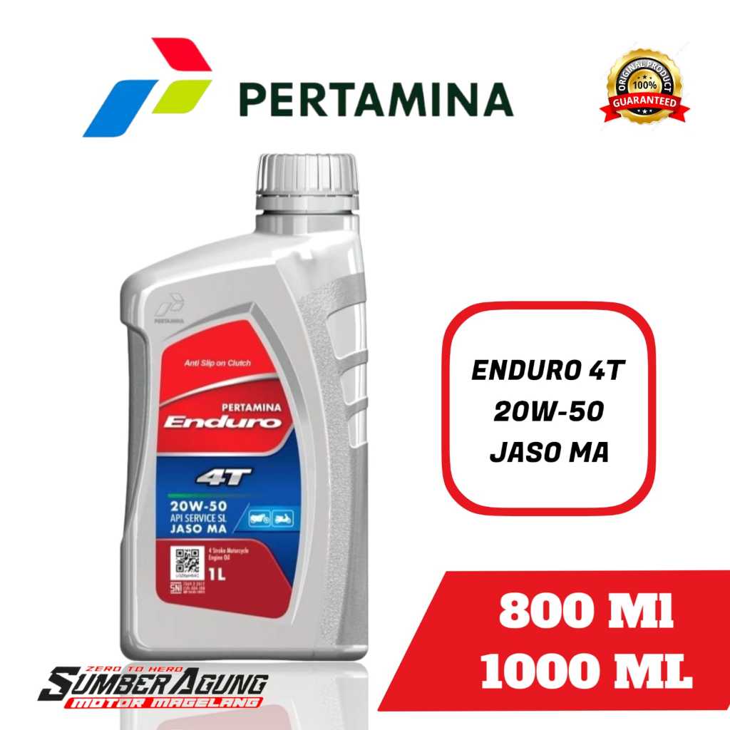 Jual OLI PERTAMINA ENDURO 4T 20W-50 JASO MA 1000 ML DAN 800 ML ORIGINAL | Shopee Indonesia