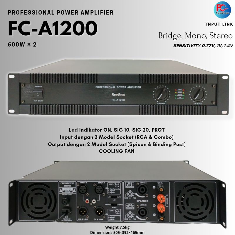 Jual Professional Power Amplifier Firstclass Fc a1200 | Power Amplifier ... Jual Professional Power Amplifier Firstclass Fc a1200 | Power Amplifier ...