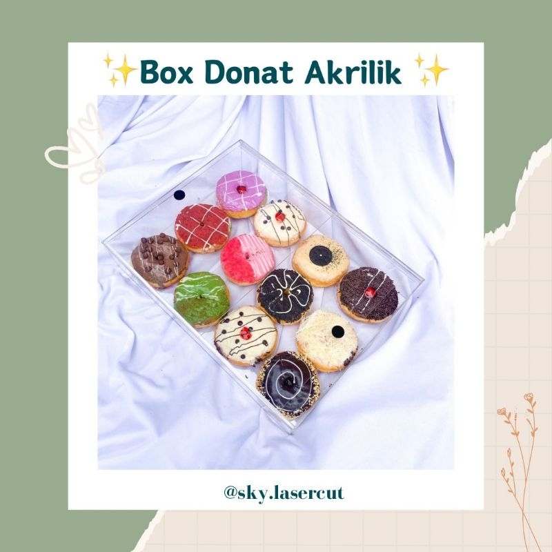 Jual box donat akrilik / display donat akrilik / tempat donat / rak donat / display donuts ...