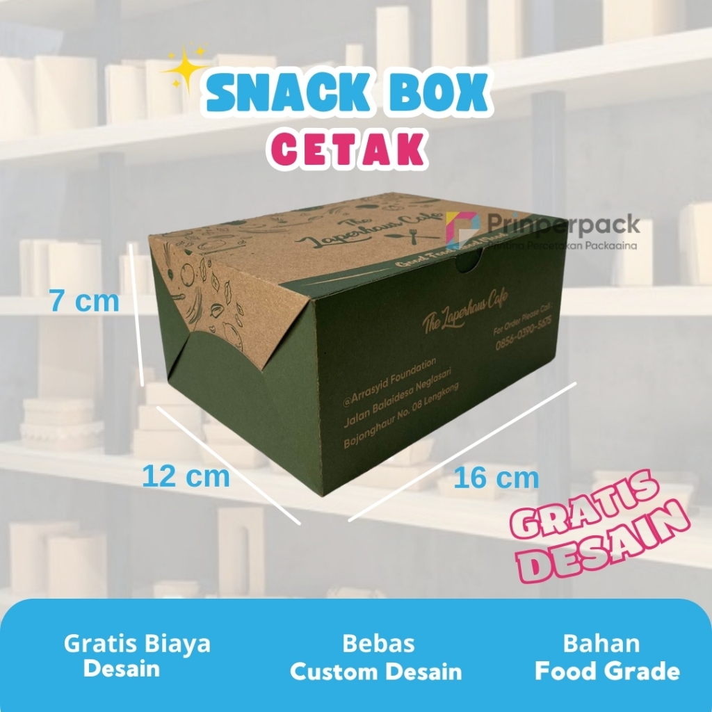 Jual snack box craft cetak / kemasan kue cetak / branding kemasan ...