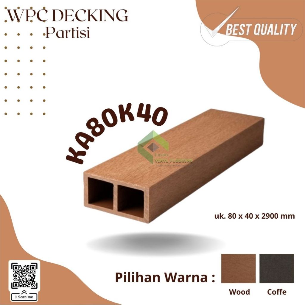 Jual WPC Decking Partisi KA80K40 uk. 80cm x 2,9m tebal 40mm | Shopee ...