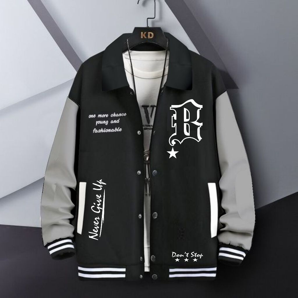 Jual JAKET VARSITY KERAH | VARSITY KANCING BIG SIZE LOGO M-6XL JAKET ...