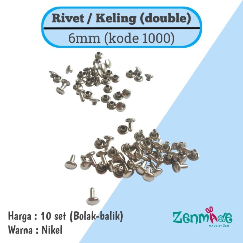 Jual [10set] Paku centang doble 6mm • Keling bolak balik • Paku Rivet (kode 1000) | Shopee Indonesia