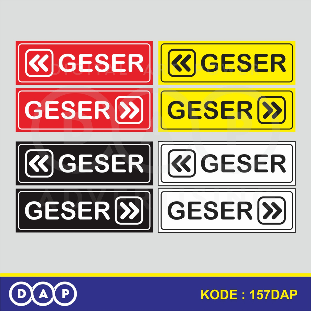 Jual 157 - STIKER LABEL GESER ARAH BUKA PINTU (LANDSCAPE) - 19 X 6 CM ...