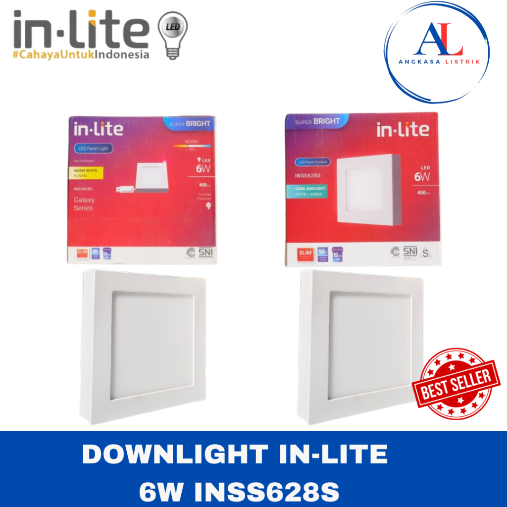 Jual LAMPU DOWNLIGHT PANEL LED INLITE 6W 6 WATT KOTAK OUTBOW - INSS628S ...