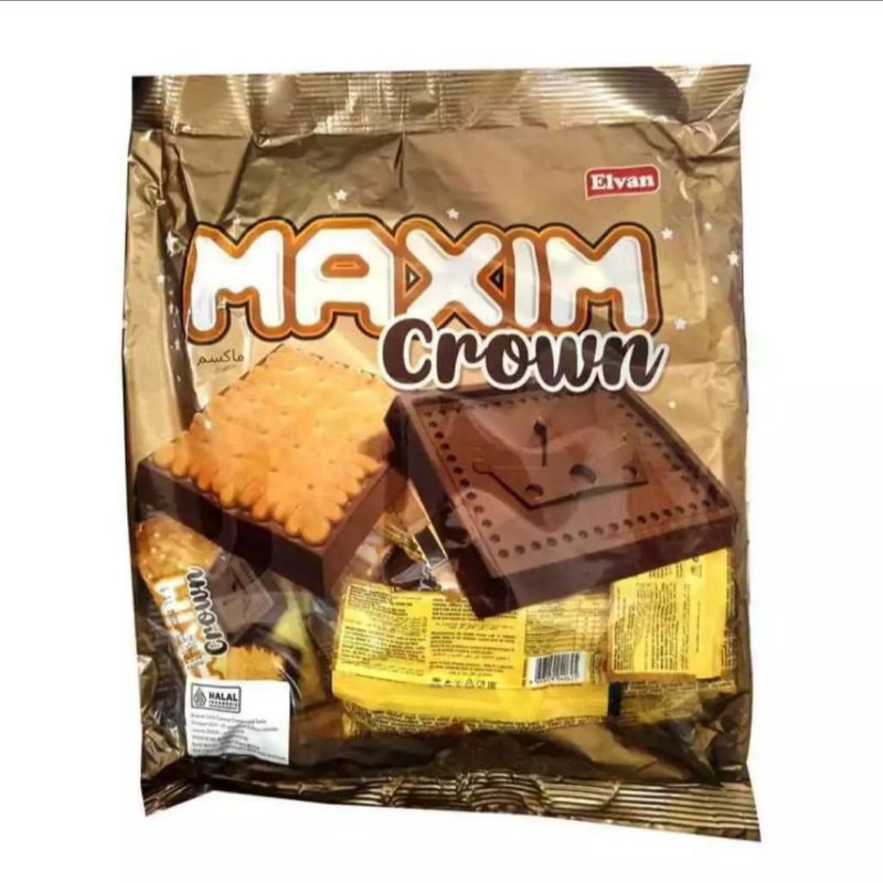 Jual Elvan maxim crown chocolate biskuit isi coklat isi 25pcs | Shopee ...
