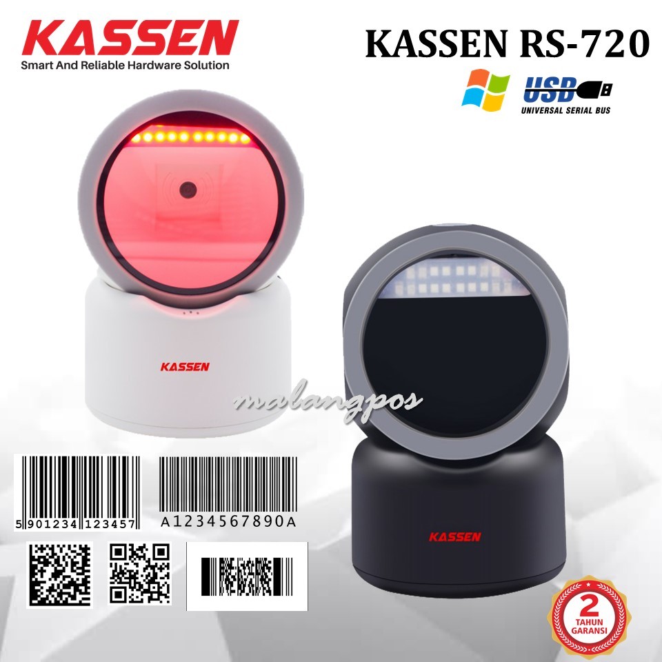 Jual Kassen RS720 RS 720 Barcode Scanner Dekstop 1D 2D Scanner QR Code ...