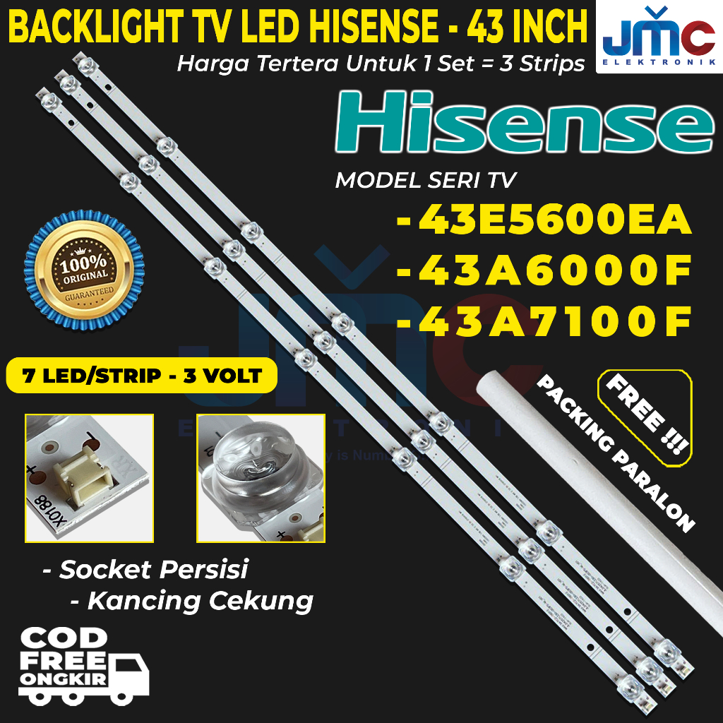 Jual Backlight TV Hisense 43 Inch 43E5600EA 43A6000F 43A7100F 43E5600 ...