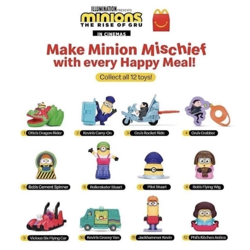 Jual mainan minion toys McDonald's 2022 ( happy meal) | Shopee Indonesia