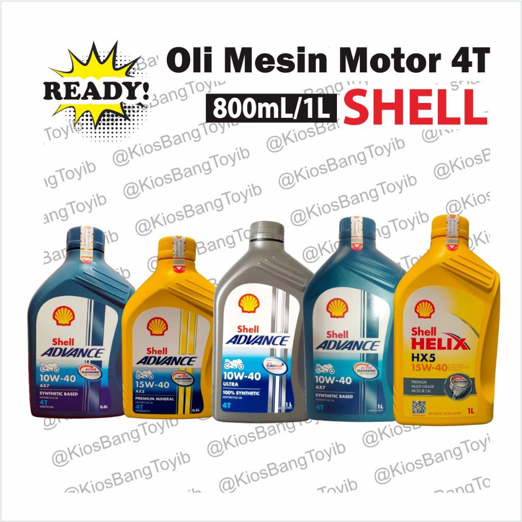 Jual Oli Motor Bebek 4T SHELL AX7 AX5 Ultra Full Synthetic Helix HX5 ...